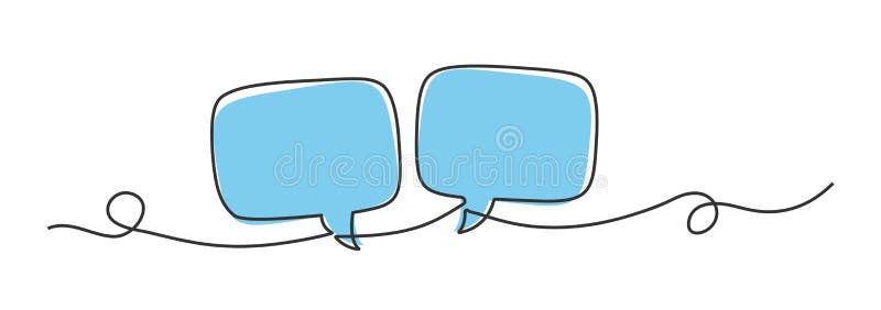 Continuous Line Speech Bubbles Drawing Stock Vector - Illustration of ...