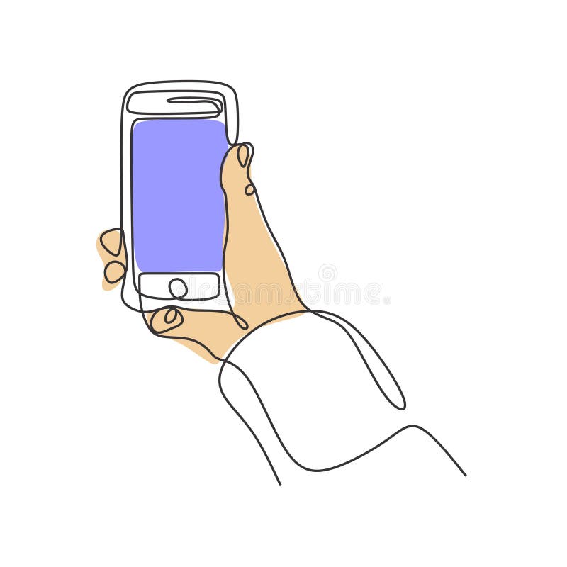 Continuous Line Telephone Receiver Minimalist Design Drawing on White ...