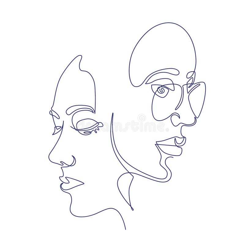 Two Faces One Line Stock Illustrations – 268 Two Faces One Line Stock ...