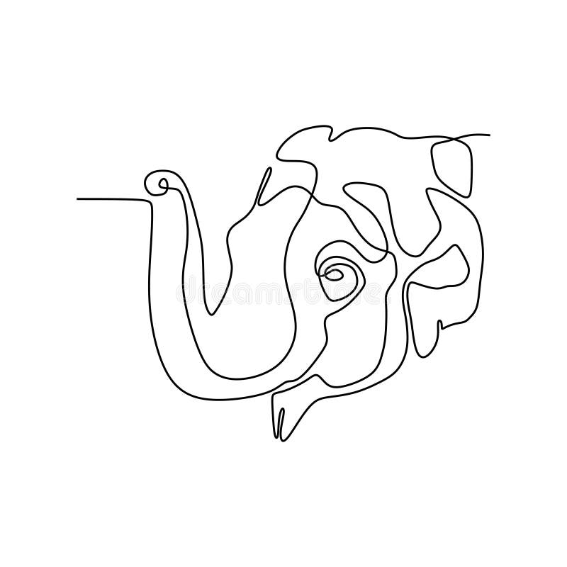 Elephant Continuous Line Stock Illustrations – 426 Elephant Continuous ...