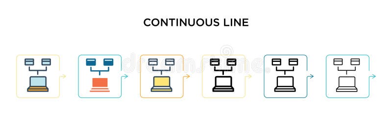 Continuous Line Vector Icon in 6 Different Modern Styles. Black, Two ...