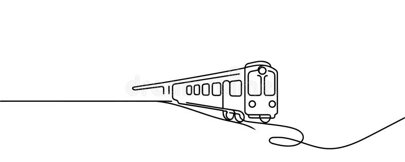 Continuous Line Vector Illustration of a Railway Track. One Line Train ...