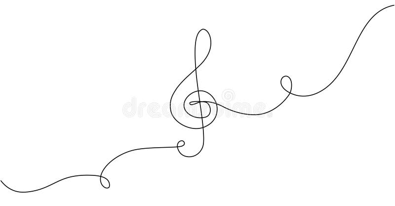 Continuous Line Violin Key Icon. Concept of Abstract Lines of Musical ...