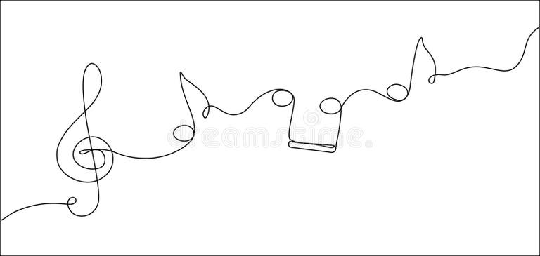 Continuous Line Violin Key Icon. Concept of Abstract Lines of Musical ...