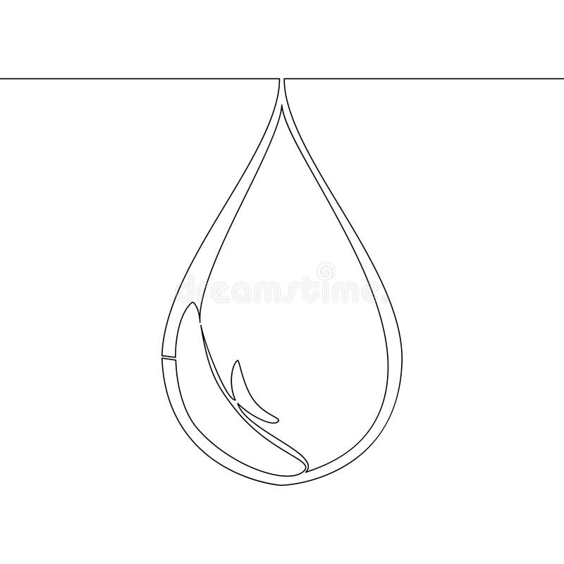 Continuous Line Water Drop Single Line Vector Stock Vector ...