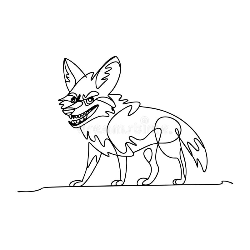 Continuous Line Wild Fox Drawing Vector Art for Creative Design ...
