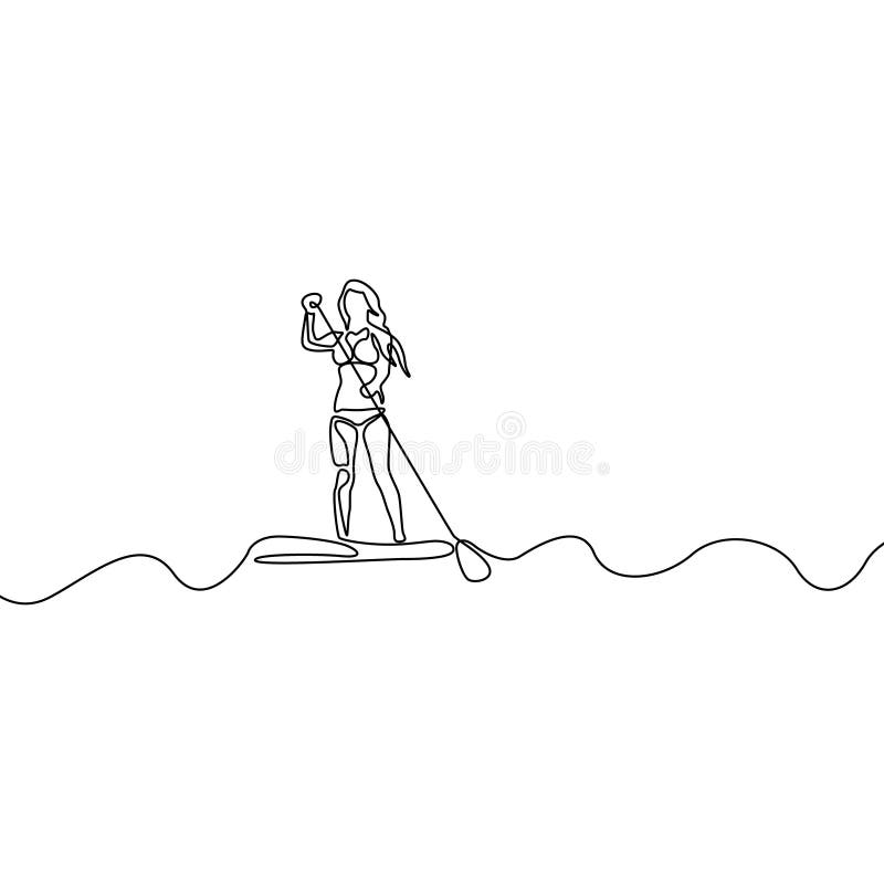 Paddle Board Line Drawing Stock Illustrations – 108 Paddle Board Line ...