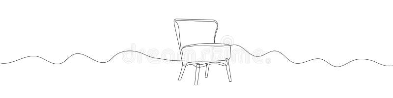 Continuous Linear Drawing of Chair. Single Line Drawing of Chair Stock ...