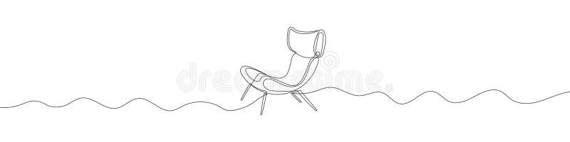 Continuous Linear Drawing of Chair. Single Line Drawing of Chair Stock ...