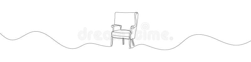 Continuous Linear Drawing of Chair. Single Line Drawing of Chair Stock ...