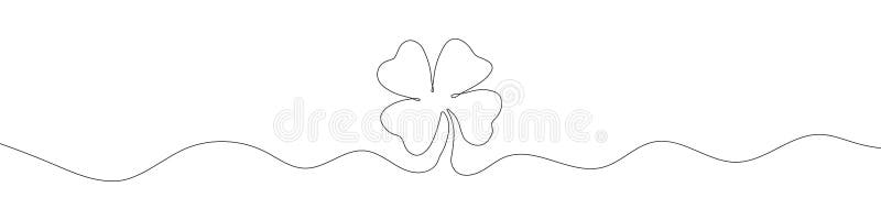 Continuous Linear Drawing of Clover Leaves. One Line Drawing Background ...