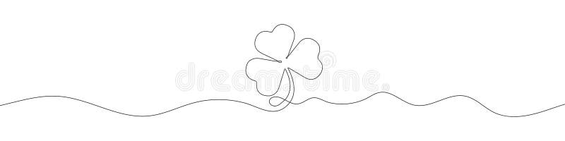 Continuous Linear Drawing of Clover Leaves. One Line Drawing Background ...