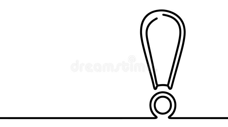 Continuous Linear Drawing of Exclamation Mark. Single-line Drawing of ...