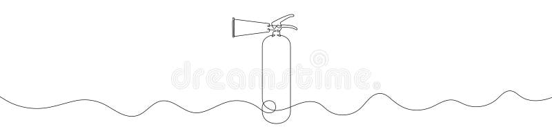Continuous Linear Drawing of a Fire Extinguisher. Line Art of Fire ...