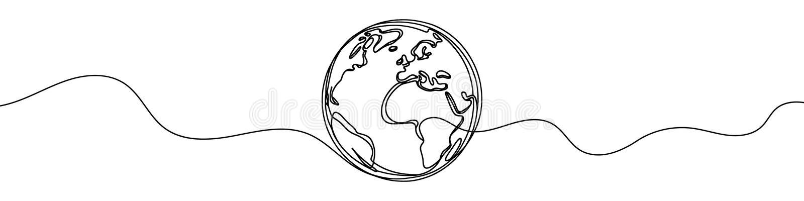 One Single Line Drawing Earth Stock Illustrations – 925 One Single Line ...