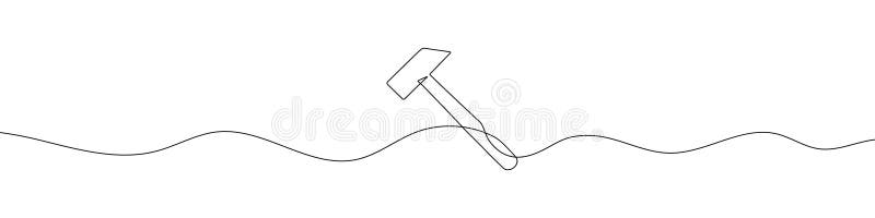 Continuous Linear Drawing of Hammer. Single Line Drawing of Hammer ...