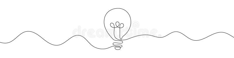 Continuous Linear Drawing of Light Bulb Icon. One Line Drawing ...