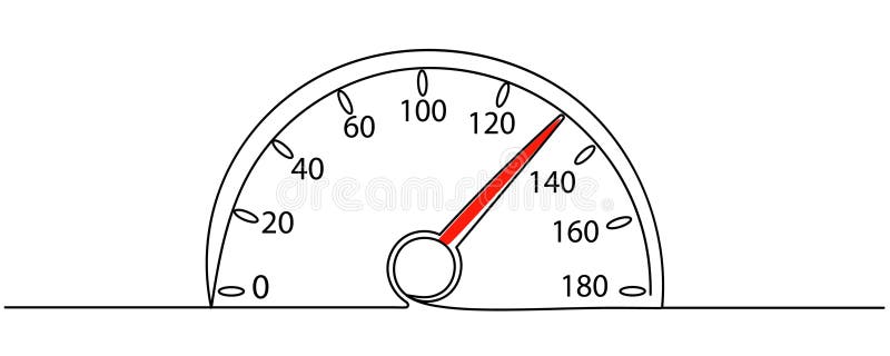 Speedometer Silhouette. Black and White Icon Design Element on Isolated ...