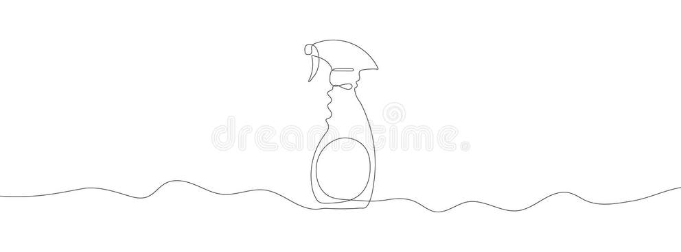 Continuous Linear Drawing of Sprayer Bottle. Single Line Drawing of ...