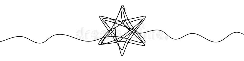 Continuous Linear Drawing of Star. One Line Drawing Star Stock Vector ...