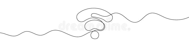 Continuous Linear Drawing of WI-FI Signal Icon. One Line Drawing ...