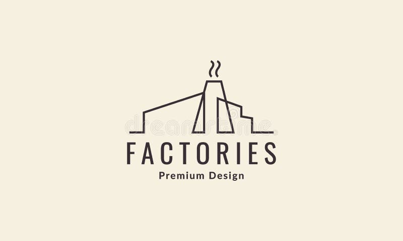 Continuous Lines Building Factories Logo Vector Icon Illustration ...