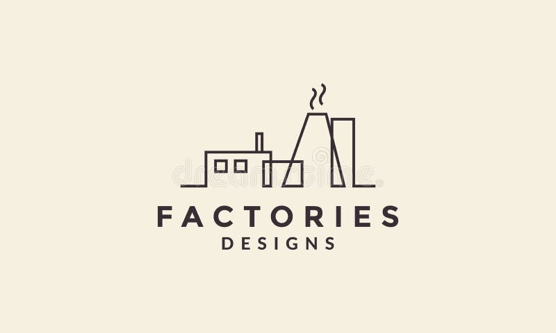 Continuous Lines Building Factories Logo Vector Icon Illustration ...