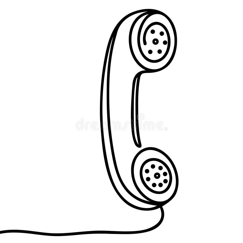 Continuous Lines Telephone Space for Text. Telephone Handset Stock ...