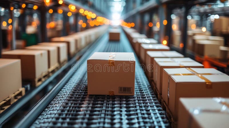 Continuous Machine Learning Algorithms Optimizing Package Sorting At A Distribution Center Stock