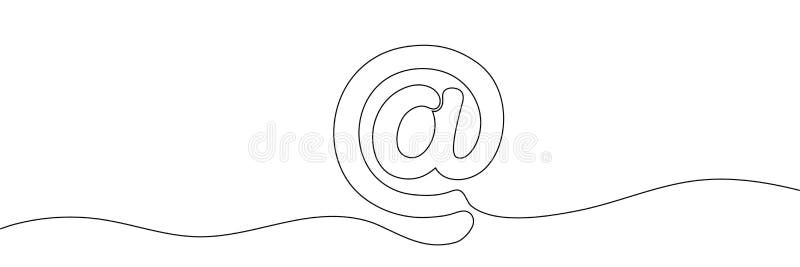 Continuous Mail Rendering. One Line Email Icon Stock Vector ...