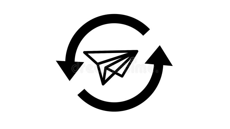 Continuous Message Cycle in Cartoon Animation. Automated Communication Loop Icon. Alpha Channel ...