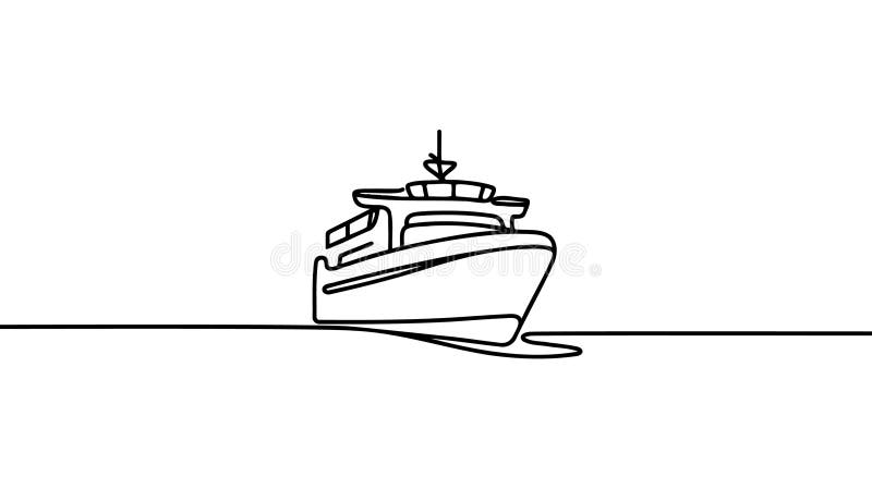 Cargo Ship One Line Drawing Stock Illustrations – 145 Cargo Ship One ...