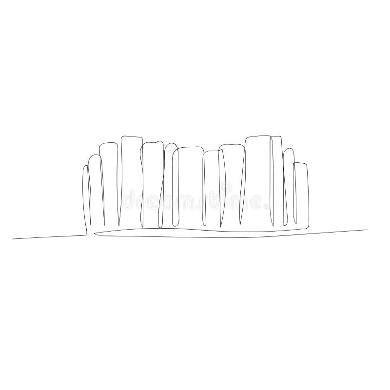 Continuous One Line Abstract Bookshelf. Vector Illustration. Stock ...