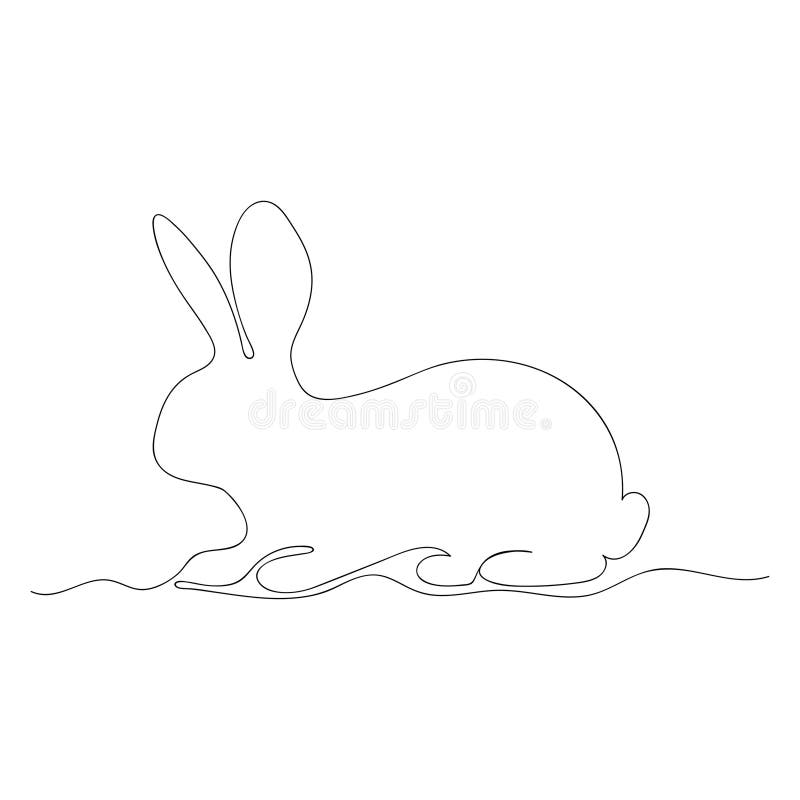 Continuous One Line Art Easter Bunny Stock Vector - Illustration of minimal, creative: 308956675