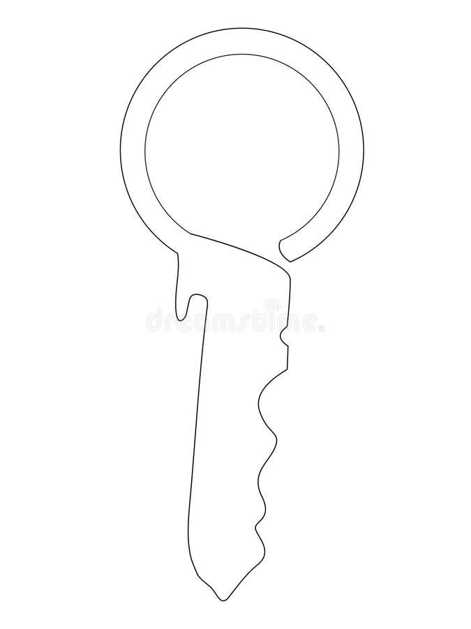 Continuous One Line Art of Key. Keys Linear Design. Stock Illustration ...