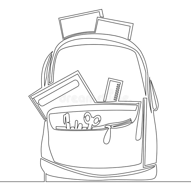 Back Pack Line Art Stock Illustrations – 3,037 Back Pack Line Art Stock ...