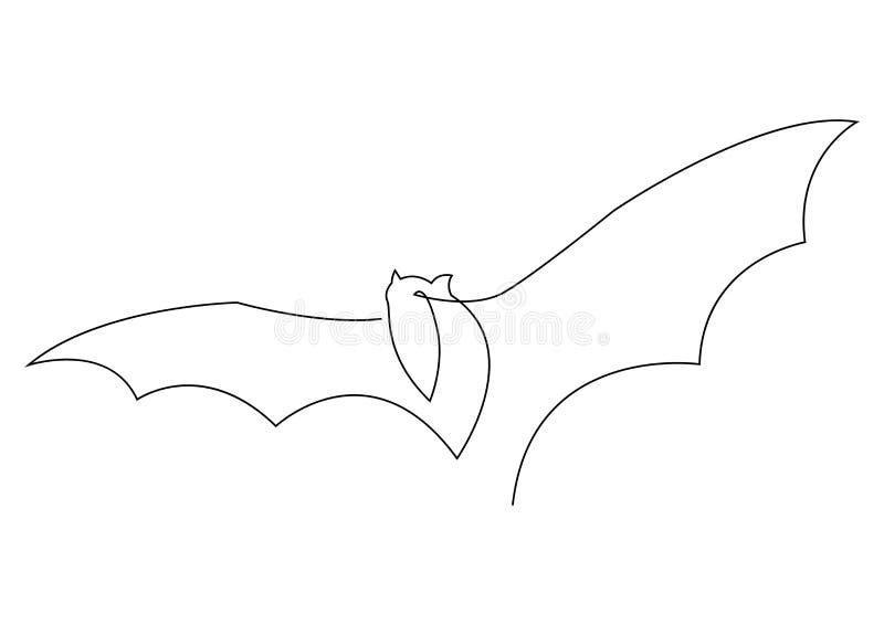Bat One Line Drawing Stock Illustrations – 266 Bat One Line Drawing ...
