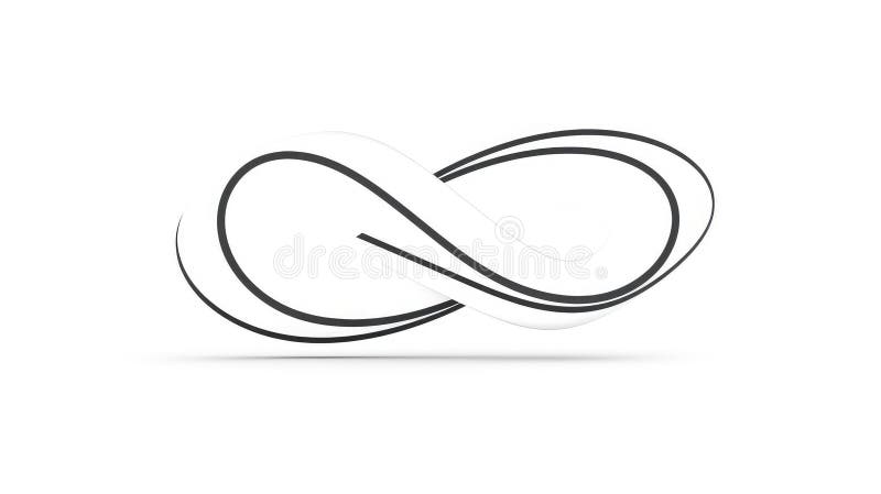 Continuous One Line With Curl Forming A Full Rotation Sign Representing Infinity In A Loop