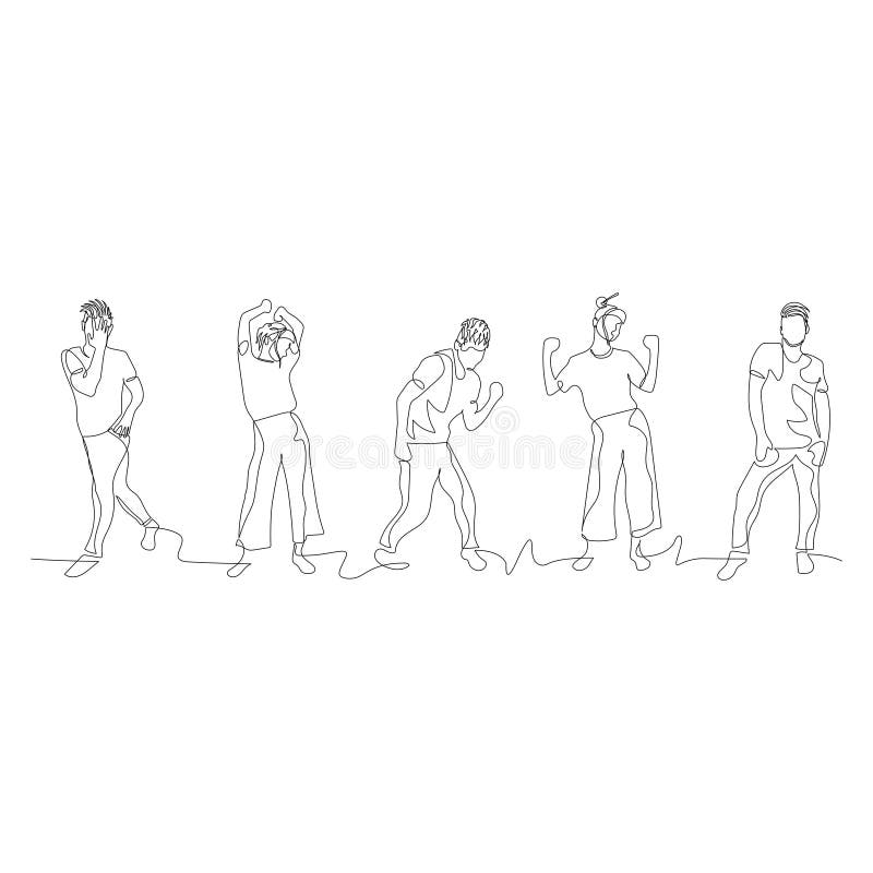 People Dancing One Line Drawings Stock Illustrations – 8 People Dancing ...