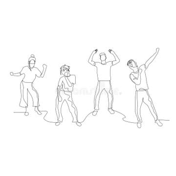 Continuous Line Dance Group Stock Illustrations – 138 Continuous Line ...