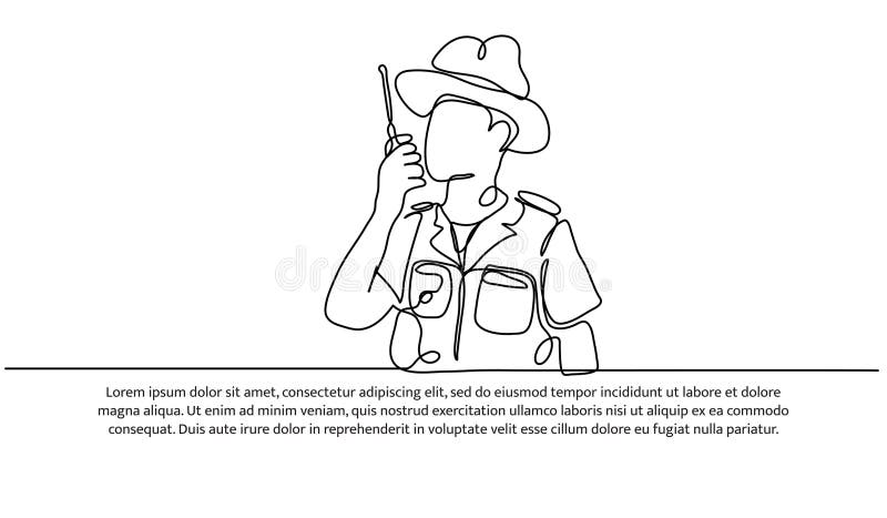 Continuous One Line Design of Forest Guards Communicate Using Handy ...