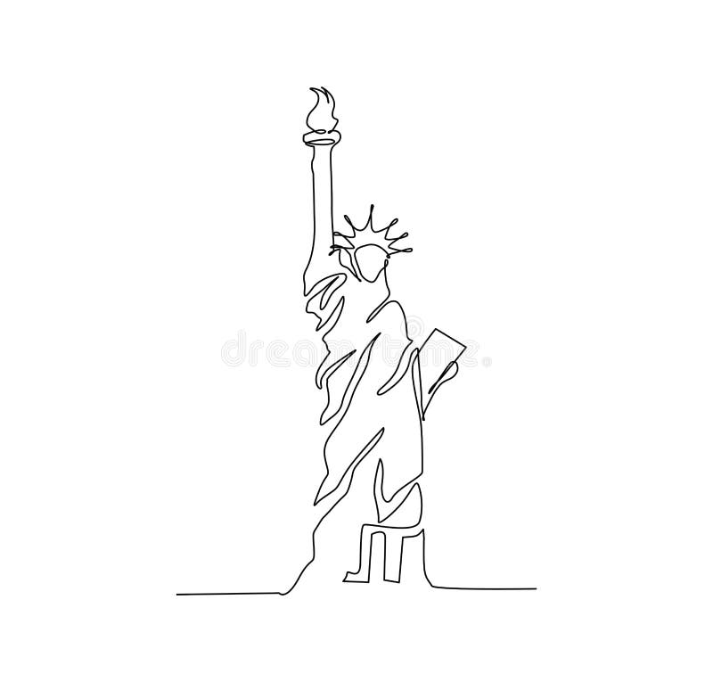 One Line Drawing Statue Stock Illustrations – 425 One Line Drawing ...