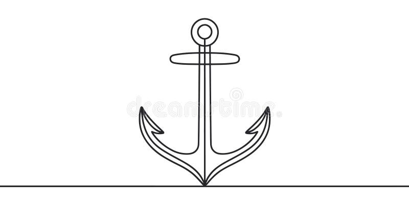 Anchor Continuous Line Drawing Stock Illustrations – 131 Anchor ...