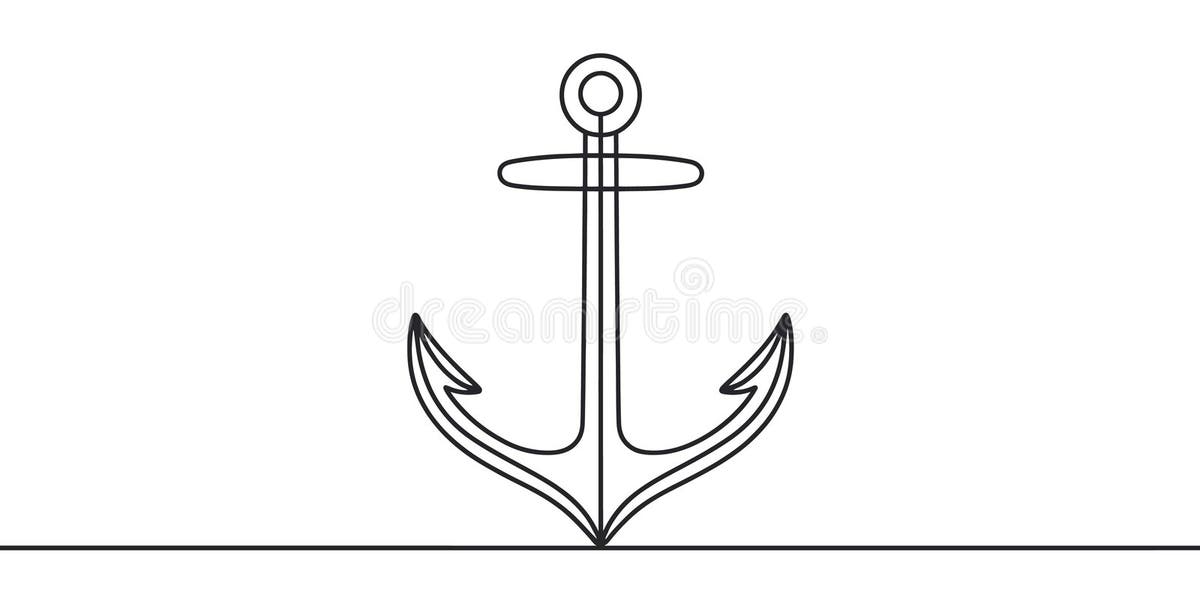 Anchor Continuous Line Drawing Stock Illustrations – 134 Anchor ...