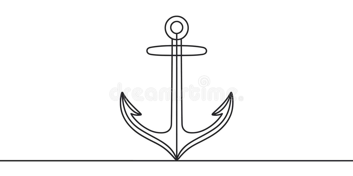 Anchor Continuous Line Drawing Stock Illustrations – 131 Anchor ...