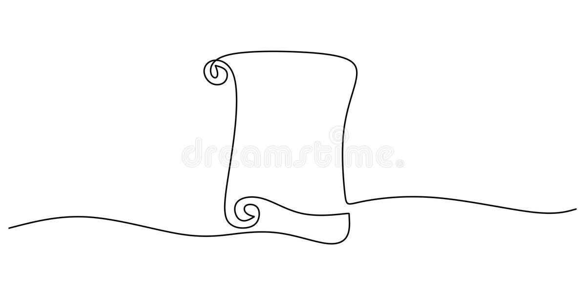 Parchment Scroll Line Drawing Stock Illustrations – 1,207 Parchment ...