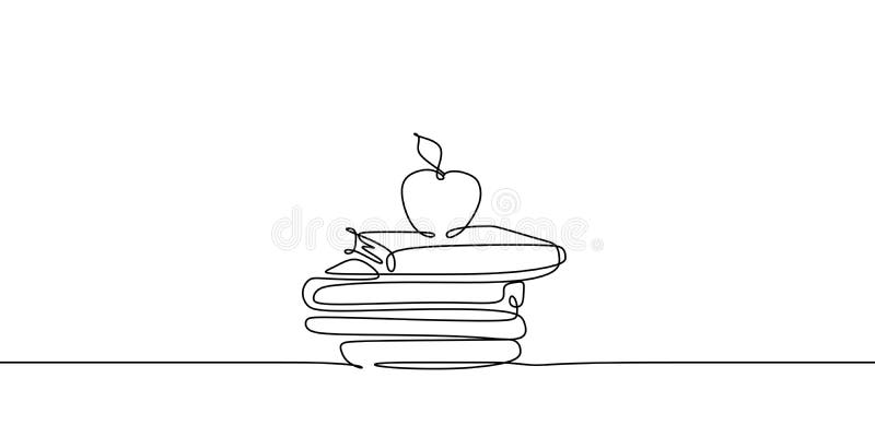 One Line Drawing Book Apple Stock Illustrations – 76 One Line Drawing ...