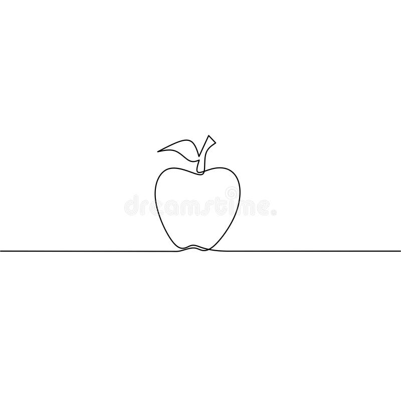 Continuous Line Apple Drawing Stock Illustrations – 596 Continuous Line ...