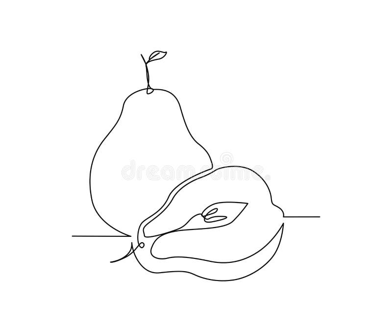 Continuous One Line Drawing of Avocado Vector Design. Avocado Fruit ...