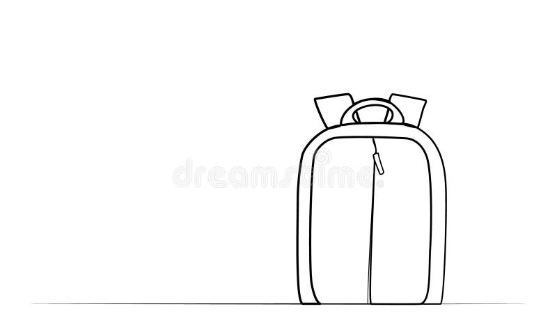 Continuous One Line Drawing of a Backpack. Vector Stock Illustration ...